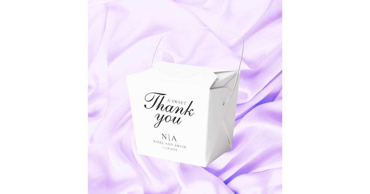 A sweet Thank you Modern Calligraphy Favor Box | Zazzle
