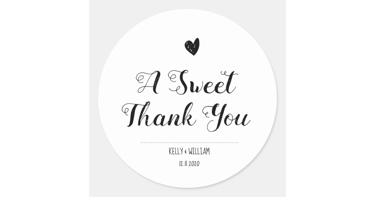 A Sweet Thank You Stickers | Zazzle