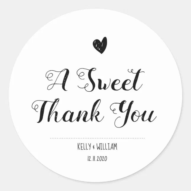 A Sweet Thank You Stickers | Zazzle