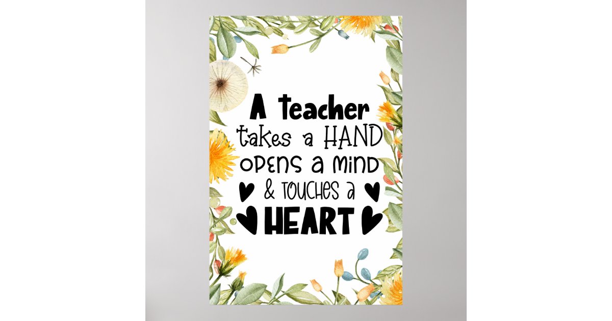 A teacher takes a hand poster | Zazzle