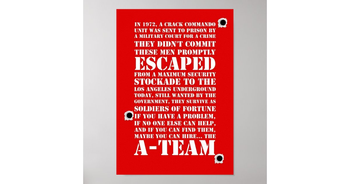 A-Team Intro Inspired Retro TV Poster | Zazzle
