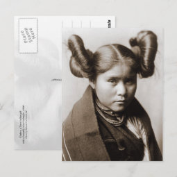 A Tewa Indian girl with fancy hairstyle Postcard | Zazzle