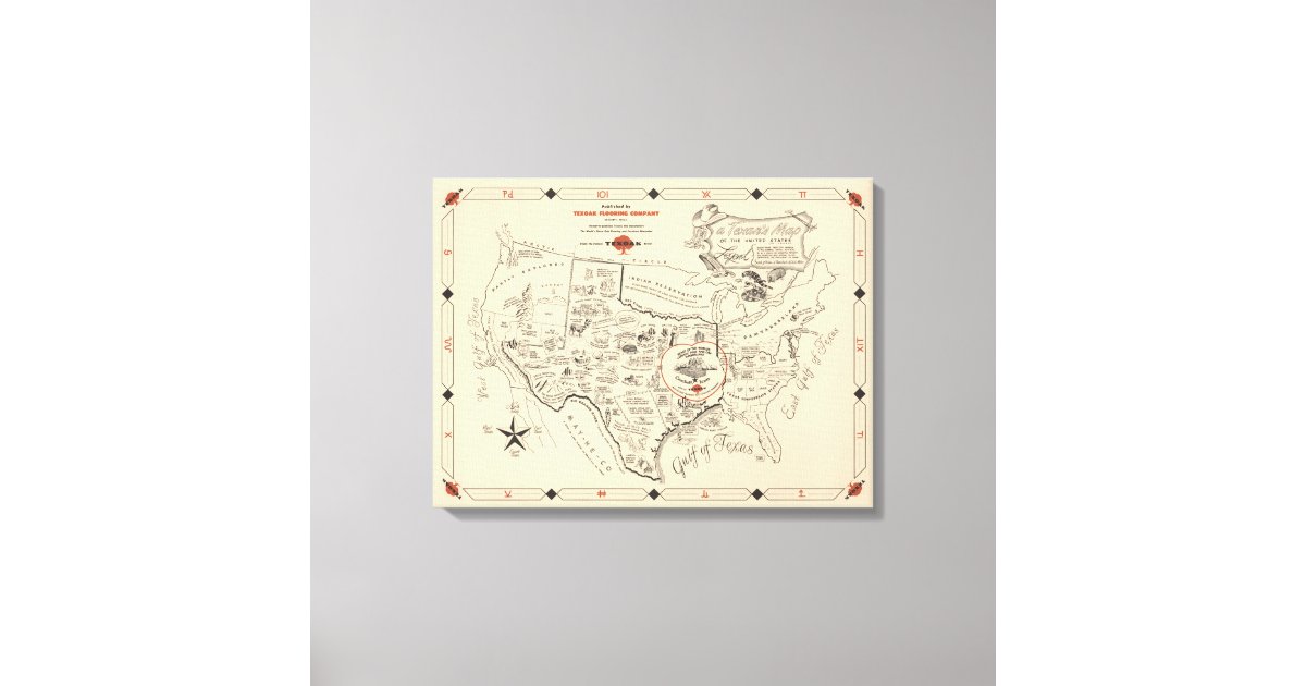 A Texan's Map of the United States (of Texas) Canvas Print | Zazzle