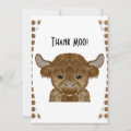 A Thank Moo Card |Thank You Card| Highlander Cow | Zazzle