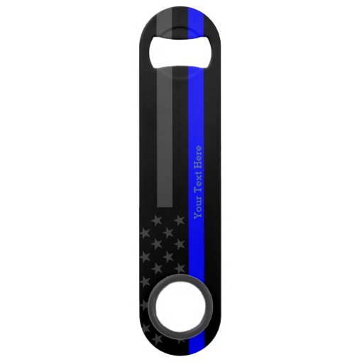 A Thin Blue Line US Flag Personalized Display Bar Key | Zazzle