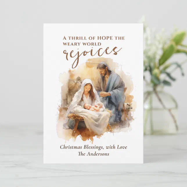 A Thrill of Hope Christmas Carol and Nativity Holiday Card | Zazzle