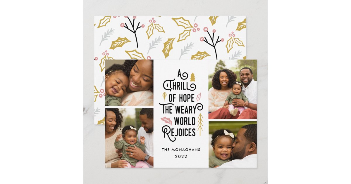 A Thrill of Hope | Collage Photo Holiday Card | Zazzle