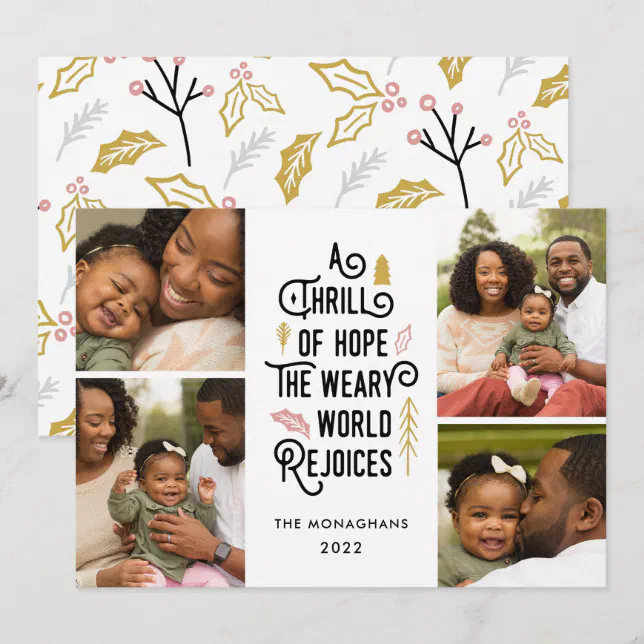 A Thrill of Hope | Collage Photo Holiday Card | Zazzle