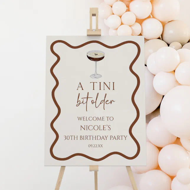 A Tini Bit Older Birthday Party Welcome Sign | Zazzle