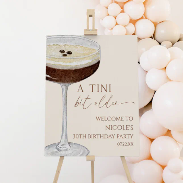 A Tini Bit Older Birthday Party Welcome Sign | Zazzle