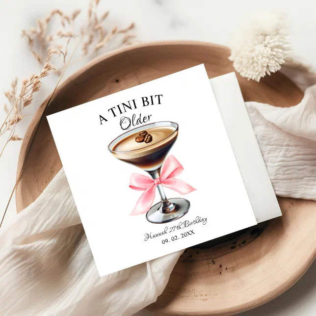 A Tini Bit Older Martini Birthday party Napkins | Zazzle