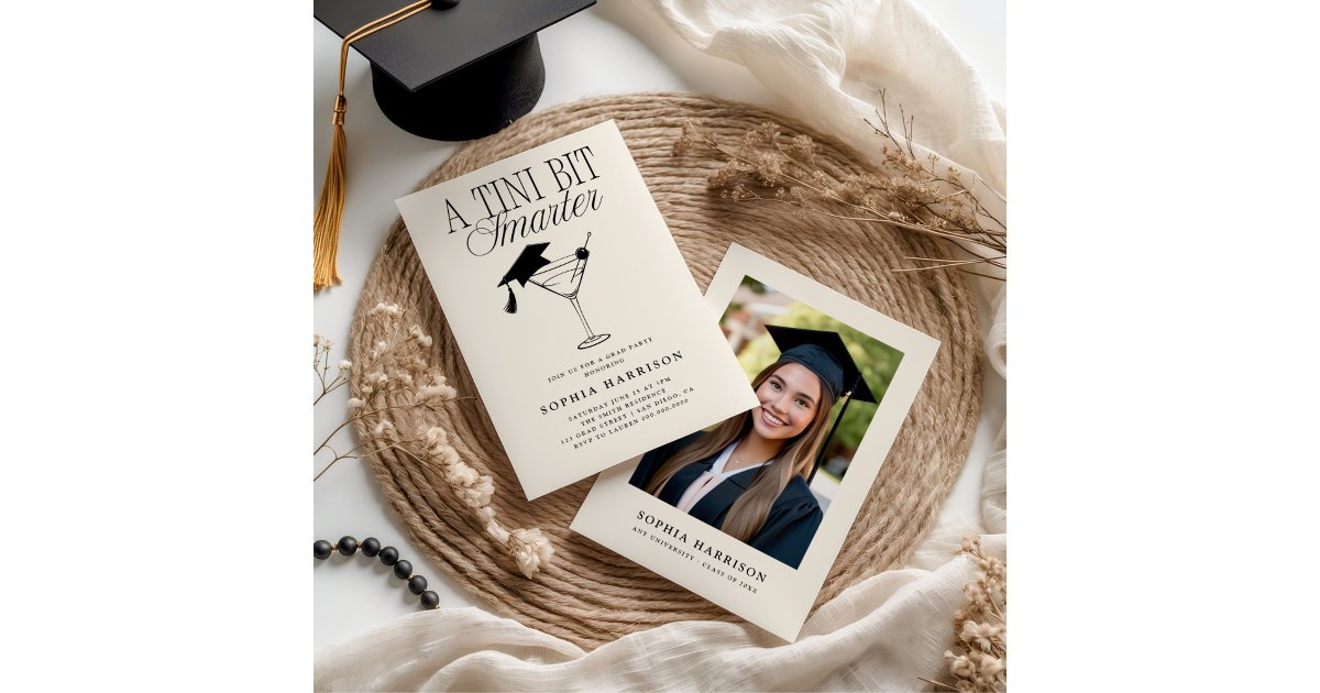 A Tini Bit Smarter Graduation Invitation | Zazzle