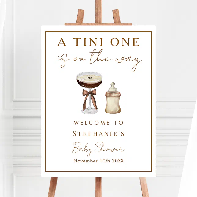 A Tini Espresso Martini Baby Shower Welcome Sign | Zazzle