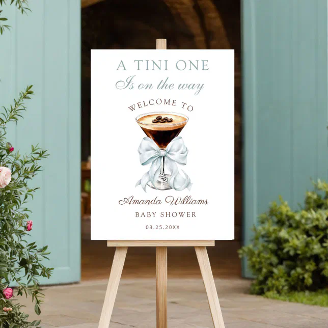 A Tini One is on the way Baby Shower Welcome Sign | Zazzle