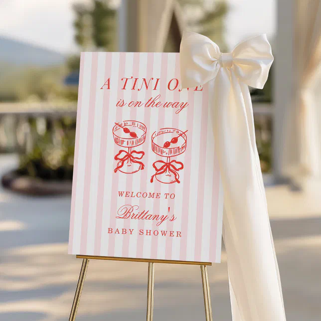 A Tini One Is On The Way Baby Shower Welcome Sign | Zazzle