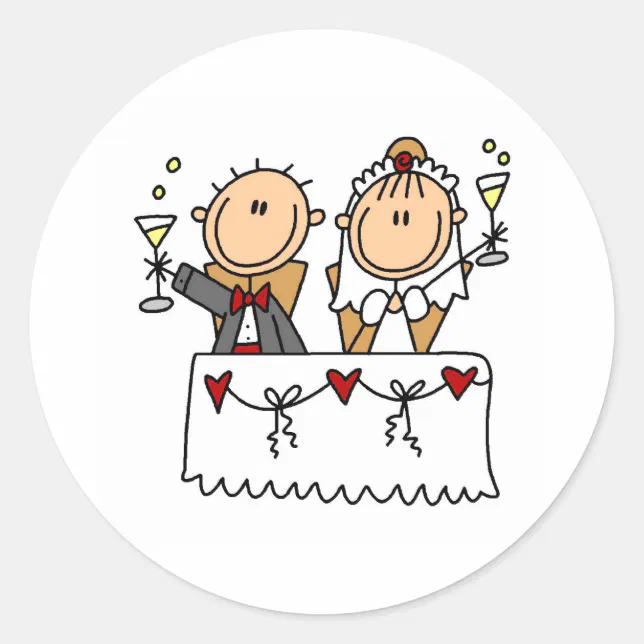 A Toast To The Bride And Groom Sticker | Zazzle