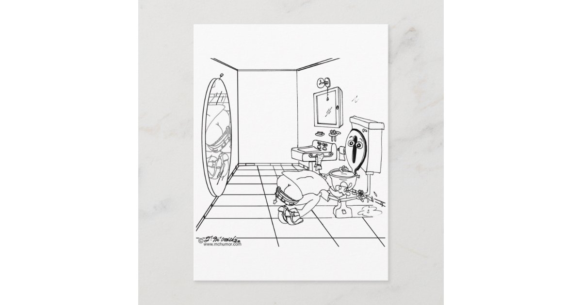 A Toilet Embarrassed by a Butt Crack Postcard | Zazzle