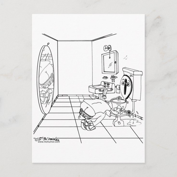 A Toilet Embarrassed by a Butt Crack Postcard | Zazzle
