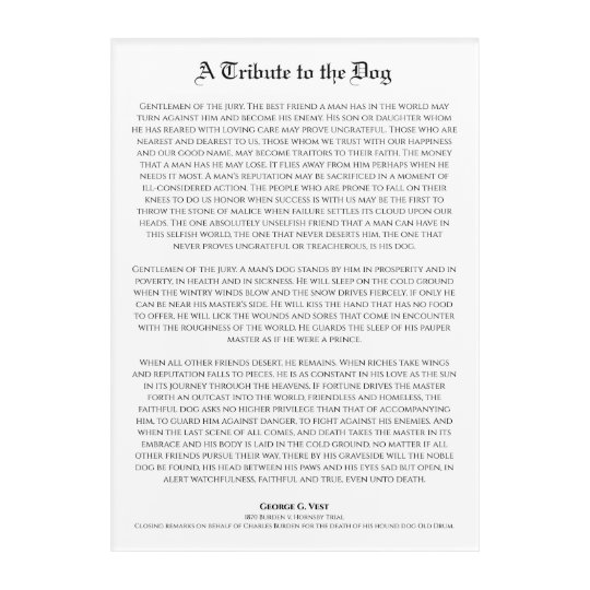 A Tribute to the Dog, Man's Best Friend Acrylic Print | Zazzle.com