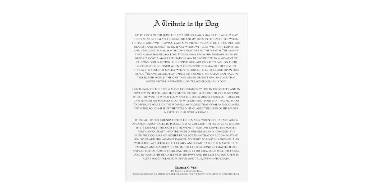 A Tribute to the Dog, Man's Best Friend Acrylic Print | Zazzle