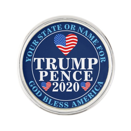 A Trump Pence 2020 Hearts Personalized Collectible Lapel Pin | Zazzle