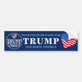 A Trump Pence 2020 Hearts USA God Bless America Bumper Sticker | Zazzle