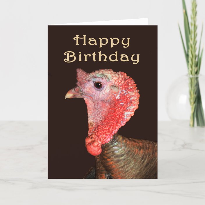 A Turkey Portrait, Happy Birthday" Humor. Card | Zazzle.com