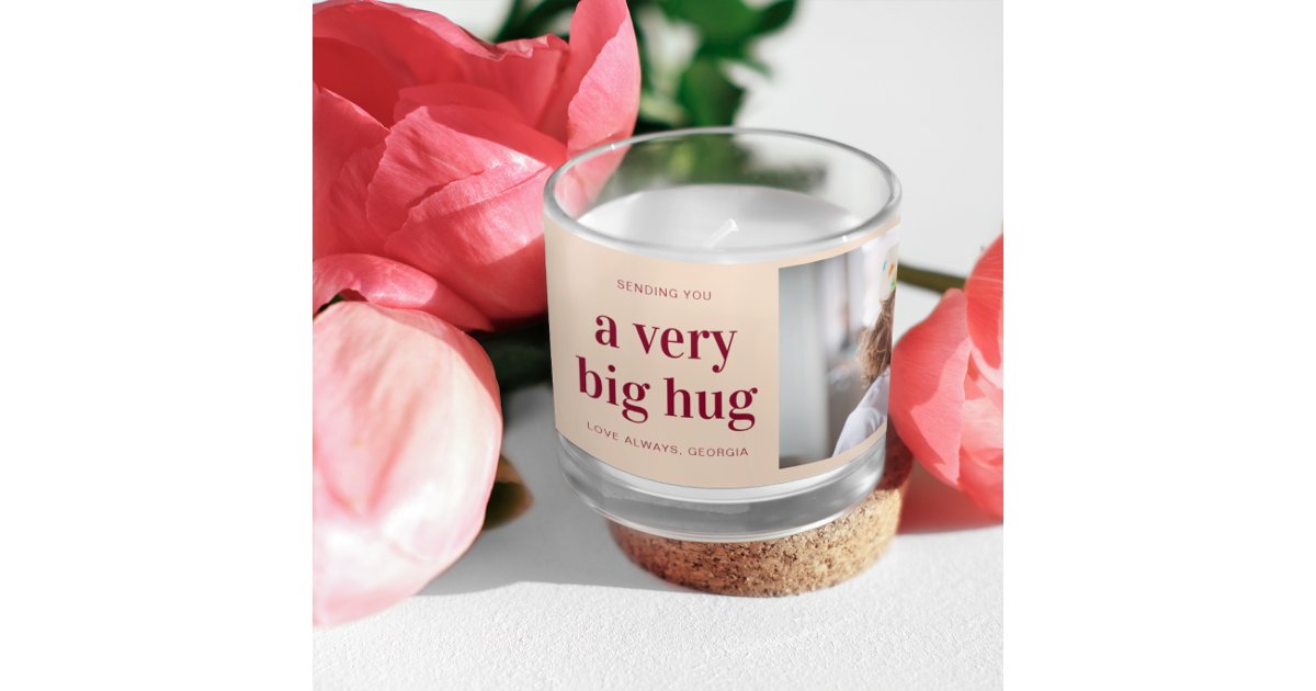 A Very Big Hug | Personalized 3 Photo Scented Candle | Zazzle