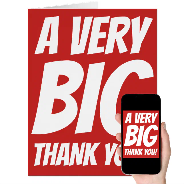 A very big oversized Thank You greeting card | Zazzle
