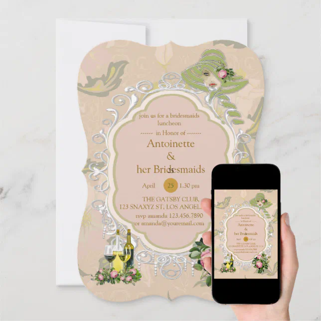 A Victorian Bush Garden Bridal Party Invitation | Zazzle