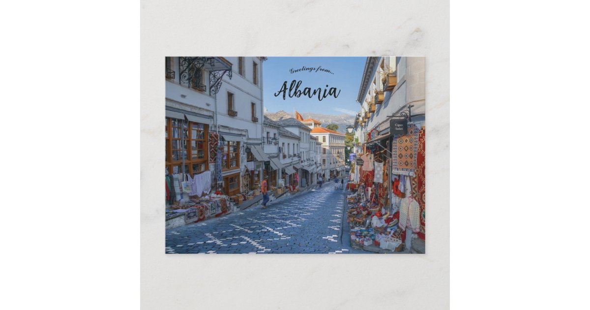 A View of a Street in Gjirokaster Albania Postcard | Zazzle
