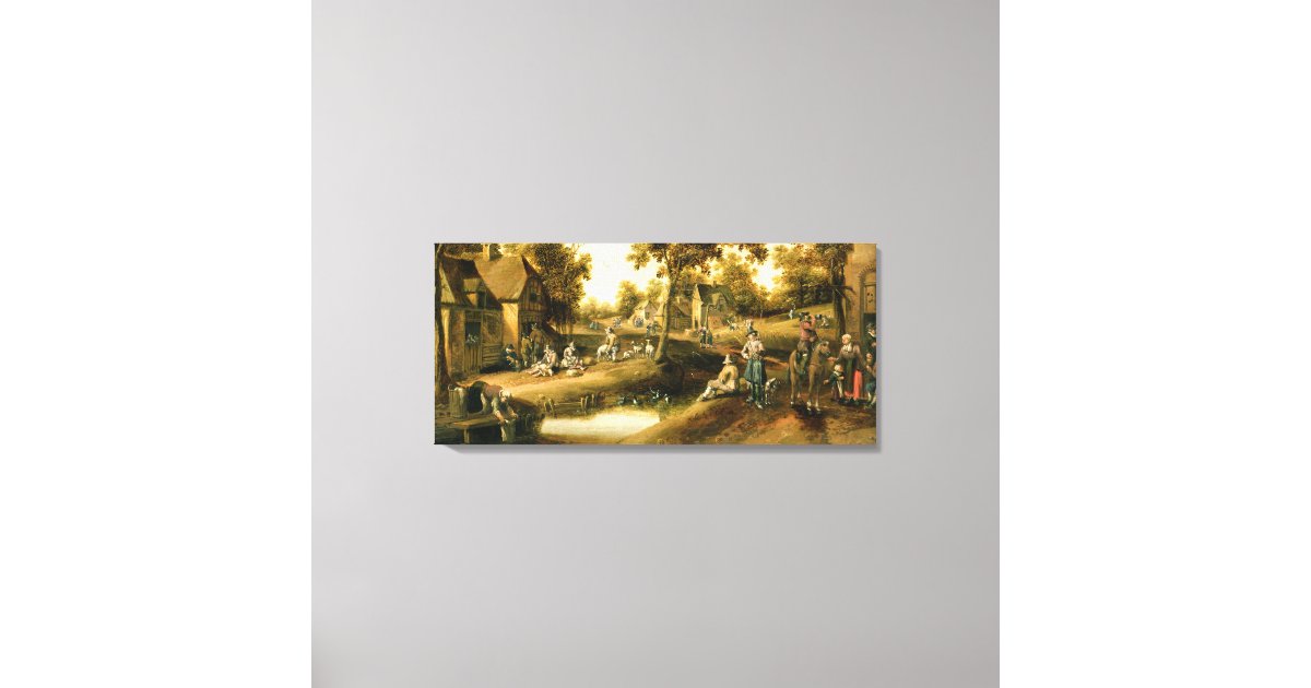 A Village Scene Canvas Print | Zazzle