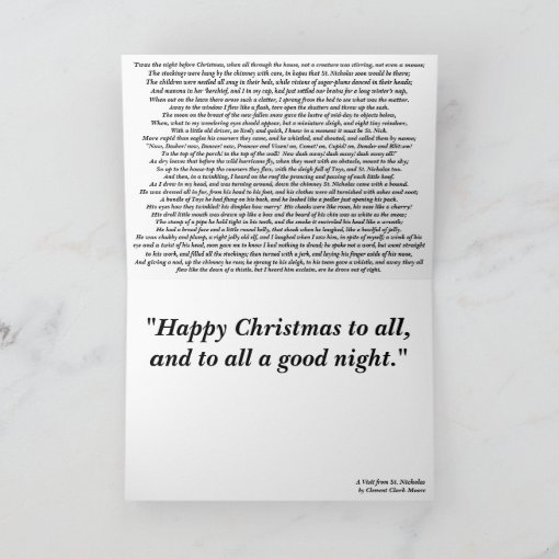 A Visit from St. Nicholas Holiday Card | Zazzle