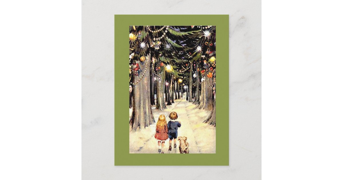 A Walk Down Christmas Memory Lane Holiday Postcard | Zazzle