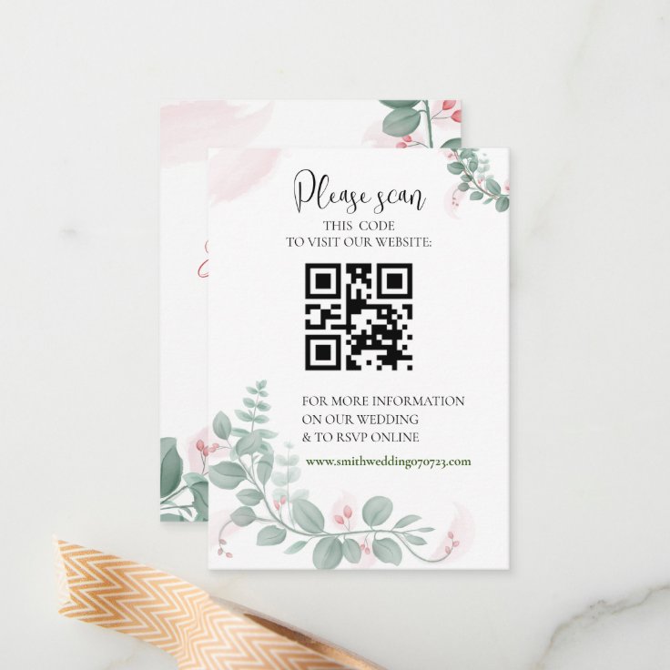 A Wedding RSVP with QR Code Enclosure Card | Zazzle