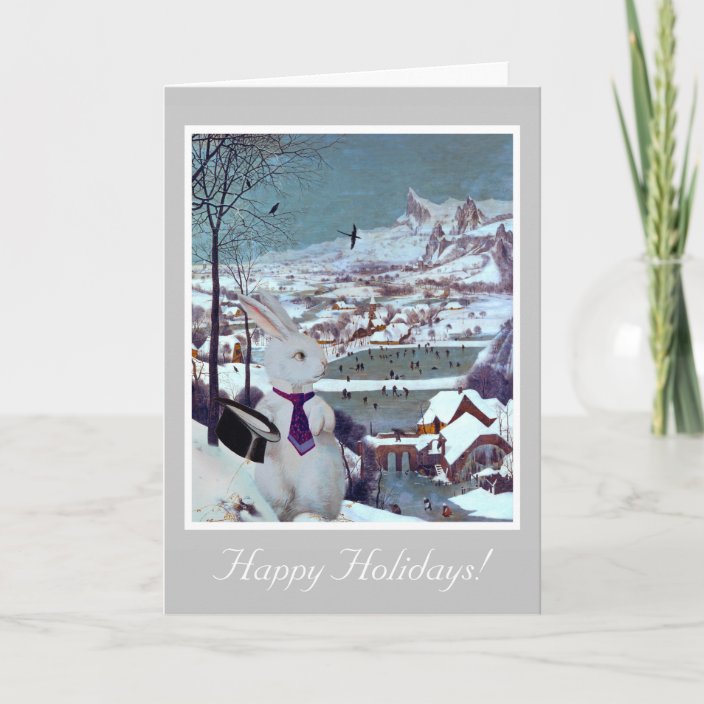 A White Rabbit Christmas - Vintage Art Card | Zazzle.com