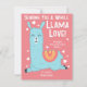 A Whole Llama Love Classroom Valentine's Day Note Card | Zazzle