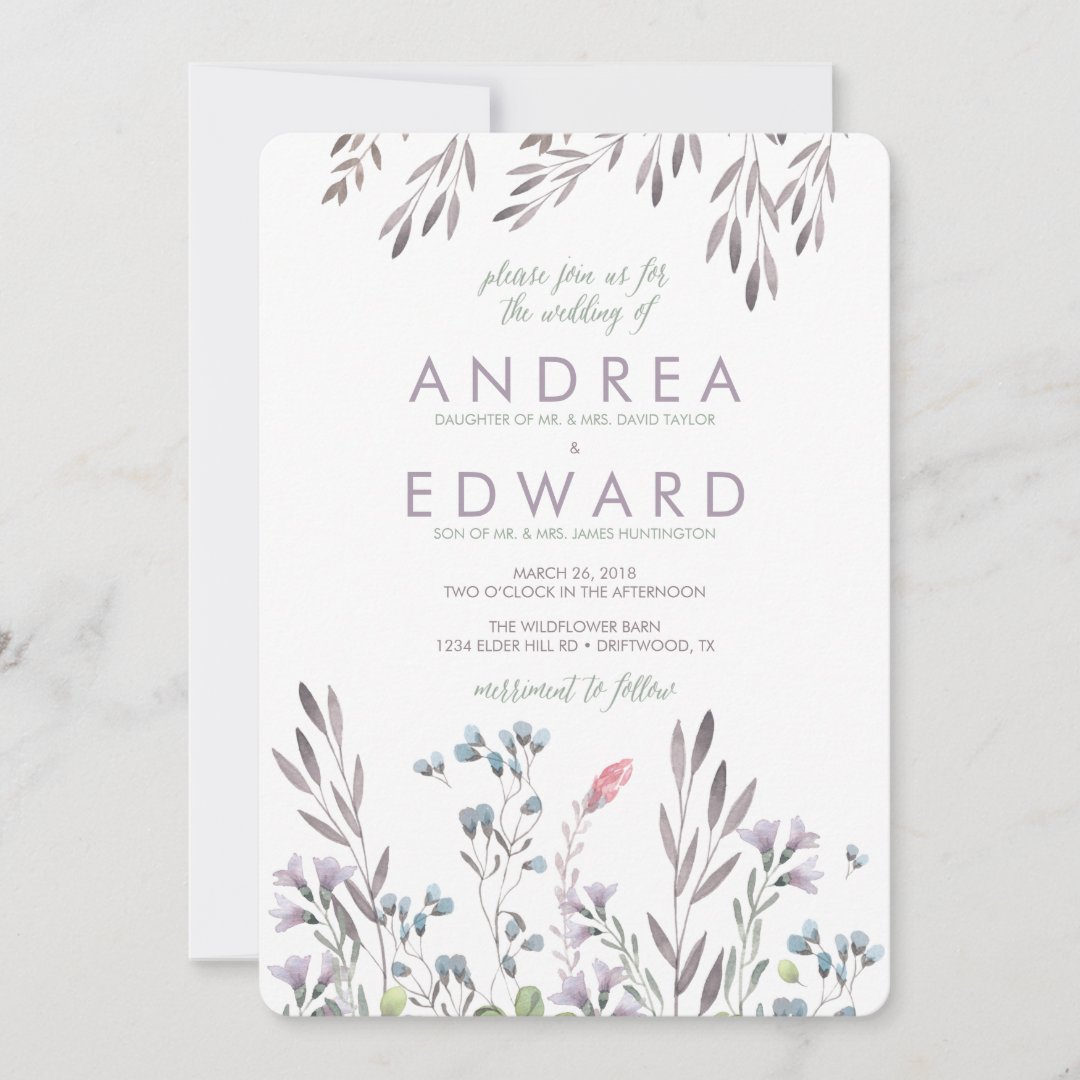 A Wildflower Wedding Invitation | Zazzle