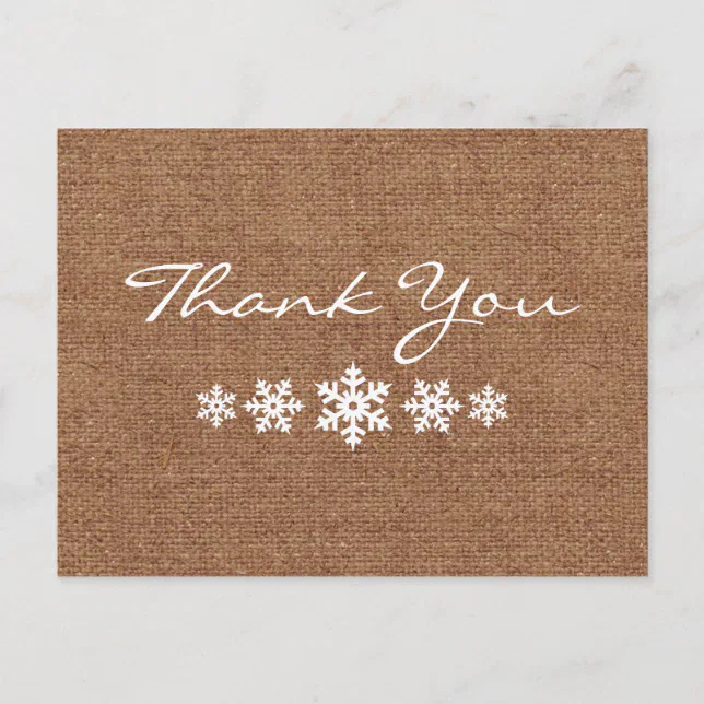A Wintery Snowflake Thank You Postcard | Zazzle