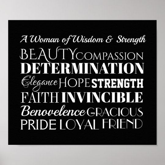 A Woman of Wisdom and Strength Poster | Zazzle.com