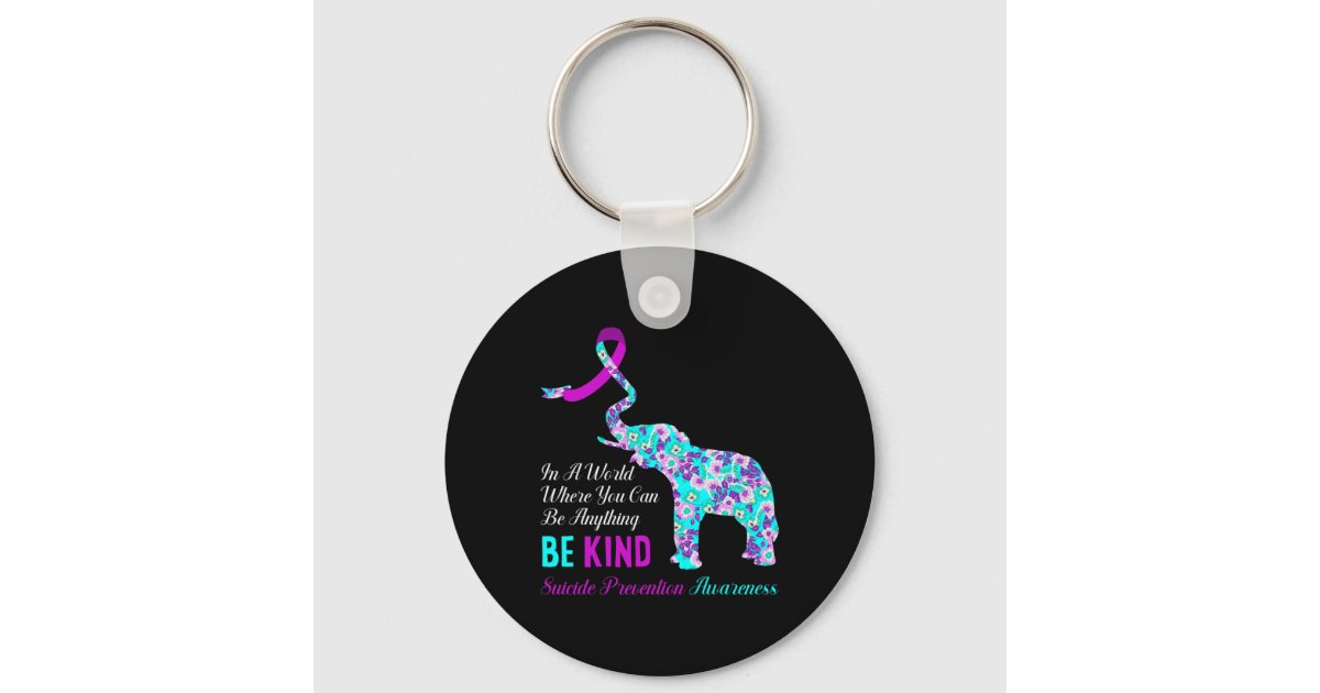 A World Be Kind Support Suicide Prevention Awarene Keychain | Zazzle