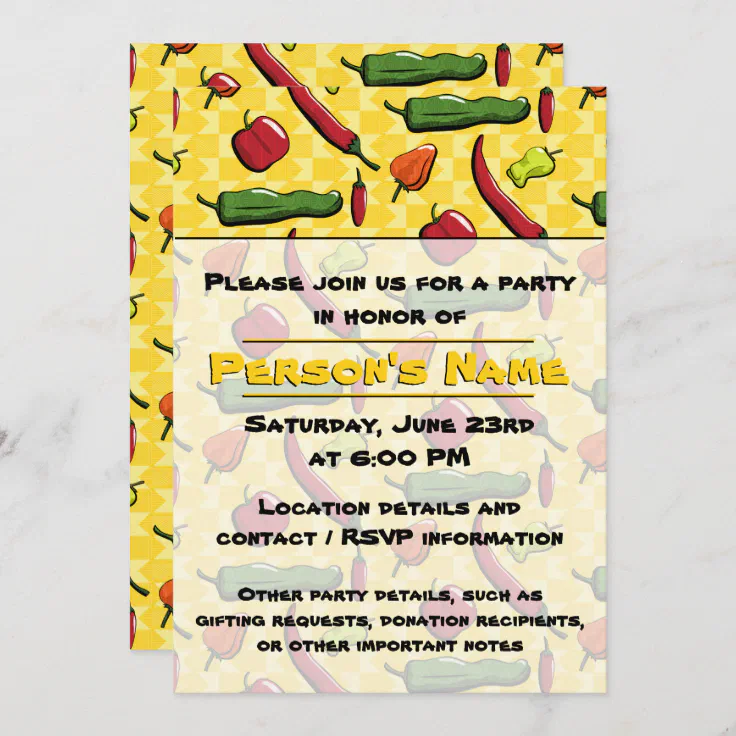 A World of Chili Peppers Party Invitation | Zazzle