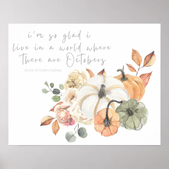 A World of Octobers Fall Autumn Poster | Zazzle