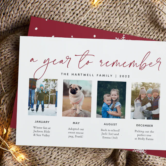 A Year to Remember | Year in Review Photo Collage Holiday Card | Zazzle