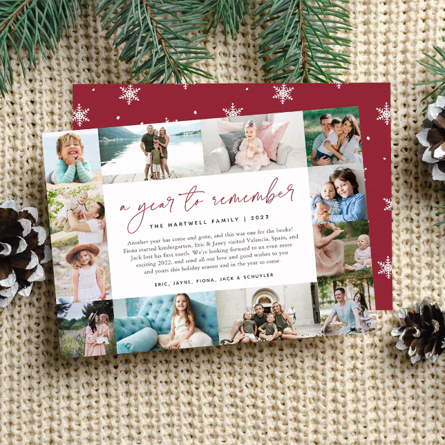 A Year to Remember | Year in Review Photo Collage Holiday Card | Zazzle