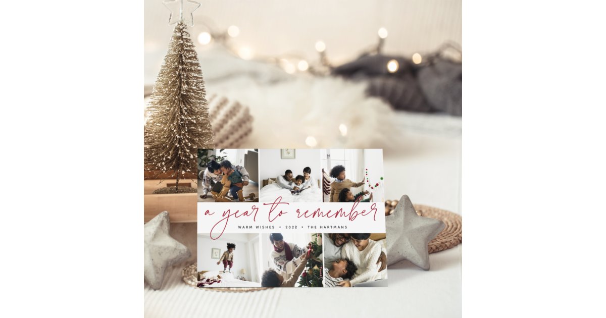A Year to Remember | Year in Review Photo Collage Holiday Card | Zazzle