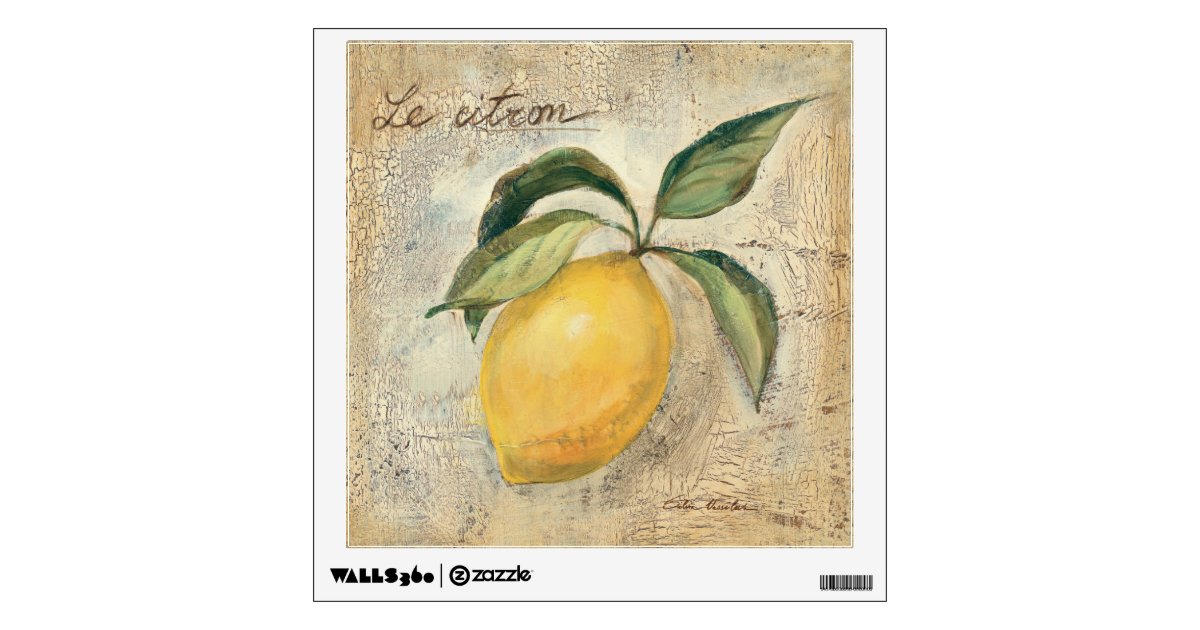 A Yellow Lemon Fruit Wall Sticker | Zazzle