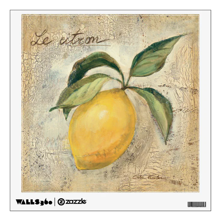 A Yellow Lemon Fruit Wall Sticker | Zazzle