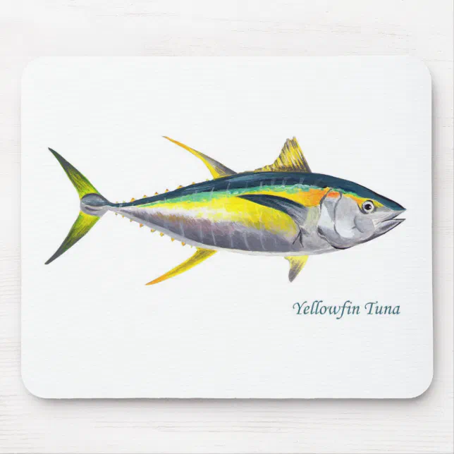A Yellowfin tuna fish mousepad | Zazzle
