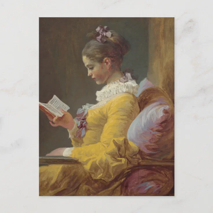 A Young Girl Reading Postcard | Zazzle